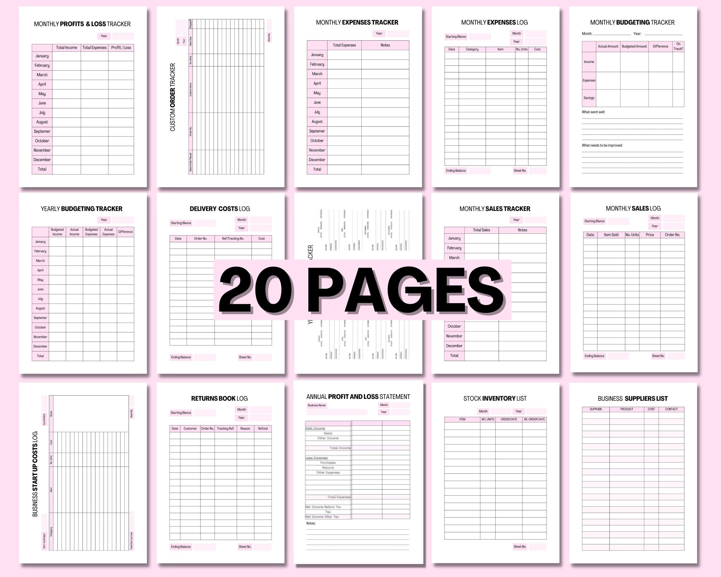 Editable Financial Budgeting Planner Income Tracker Sales Tracker ...