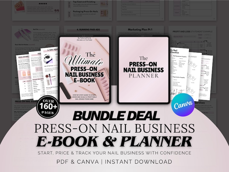 Press on Nail Business E-book Planner Bundle | Start Price and Track a ...