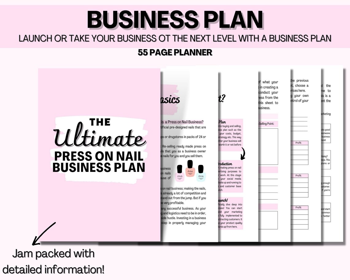 Press on Nail Business Plan Bundle Pink Nail Business Launch - Etsy UK