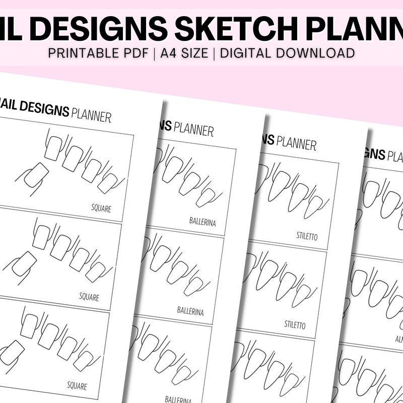 Nail Inspo Pink and White - Etsy UK