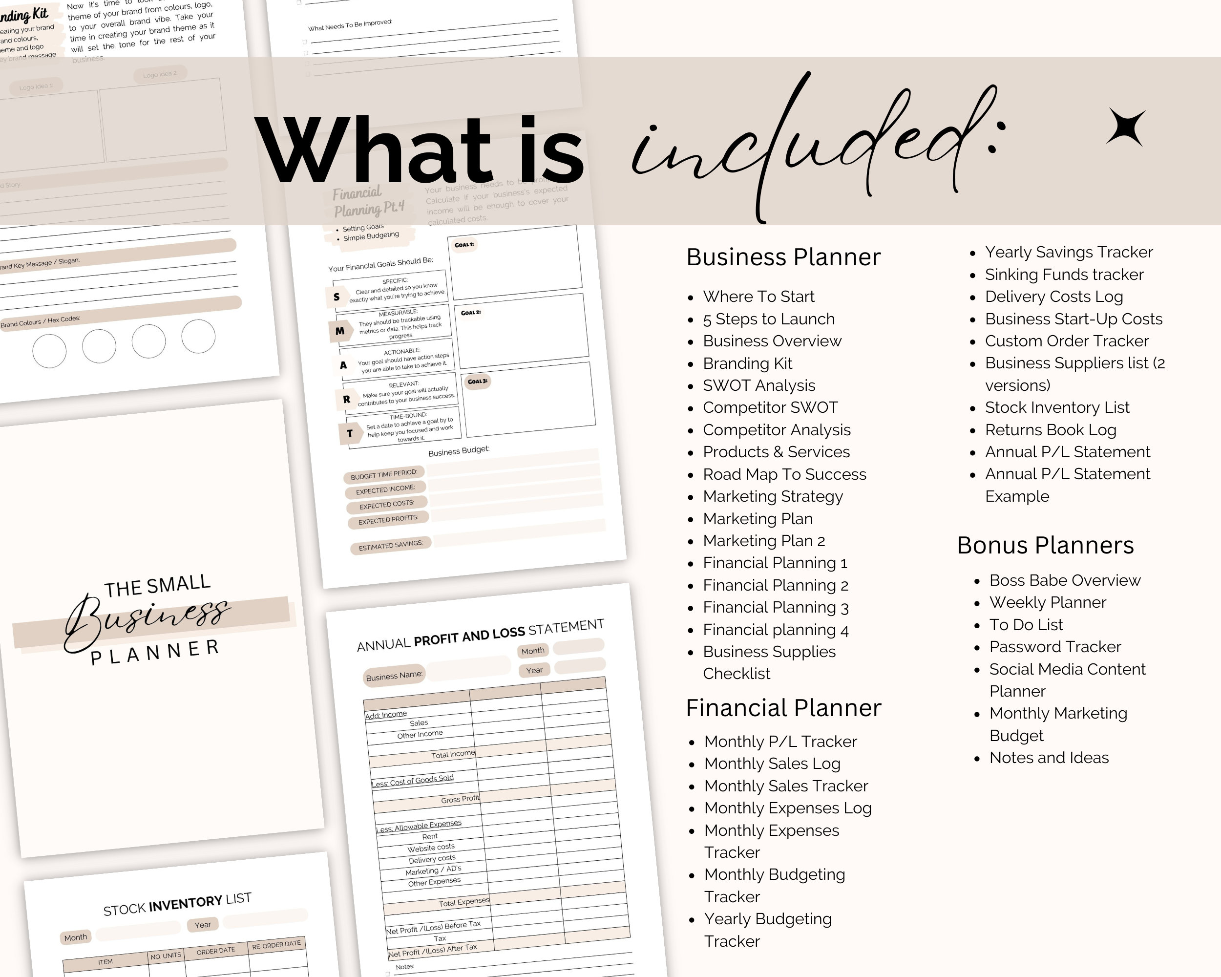 Business Plan Printable Business Planner Budget Finance Planner ...