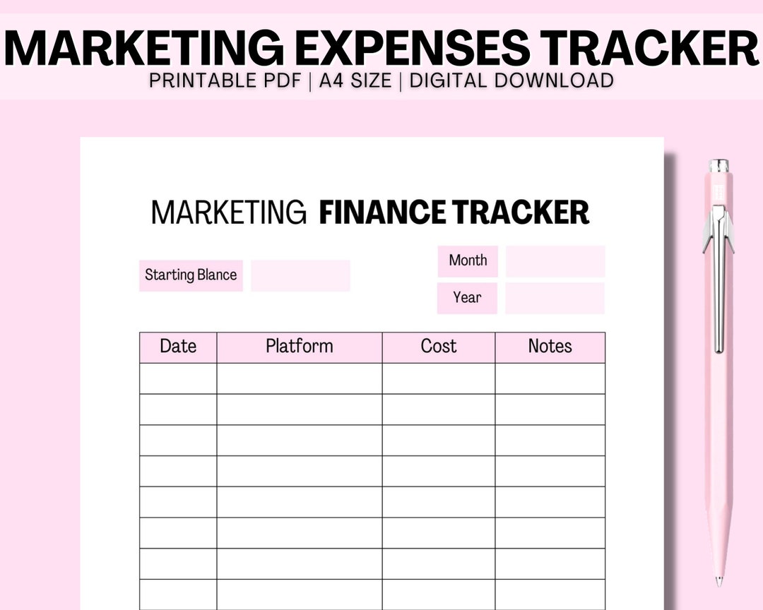 Marketing Expenses Log Tracker | Marketing Financial Planner Template ...