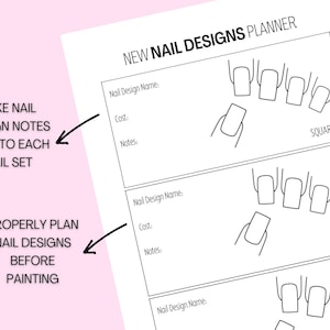 Nail Designs Sketch Planner Sheet Printable Colouring Nail Tech Designs ...