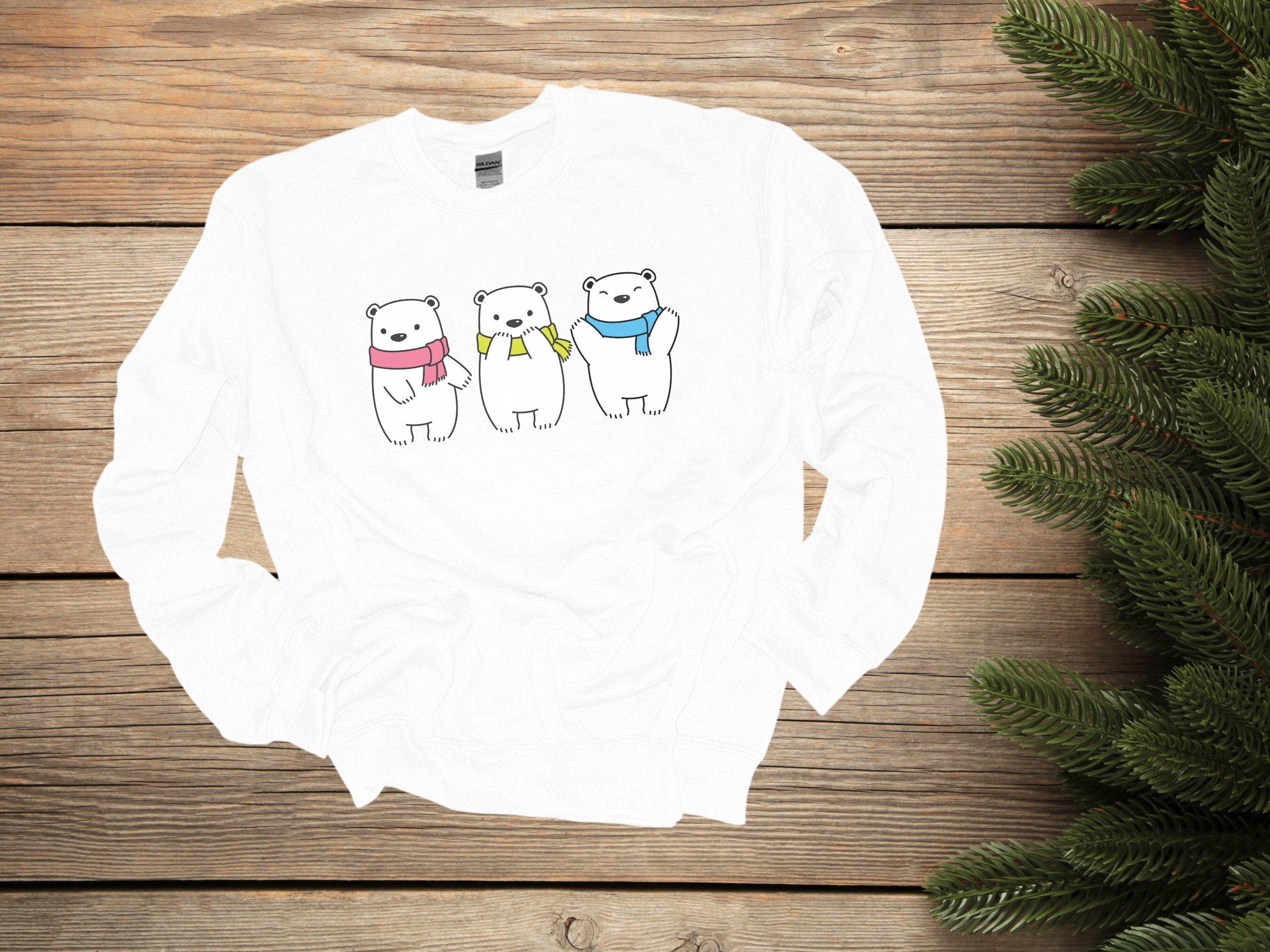 Christmas Polar Bear Sweatshirt, Simple Christmas Sweater, Christmas ...