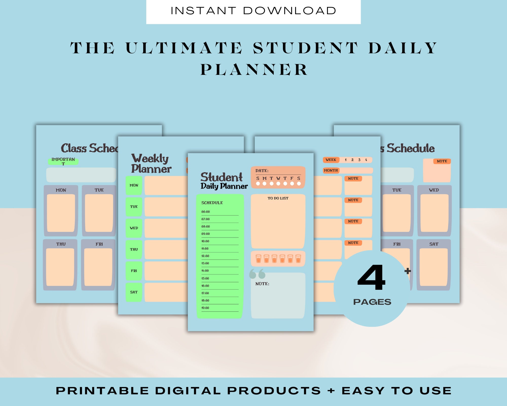 Student Daily Planner, Student Weekly Planner, My Goal List Planner ...