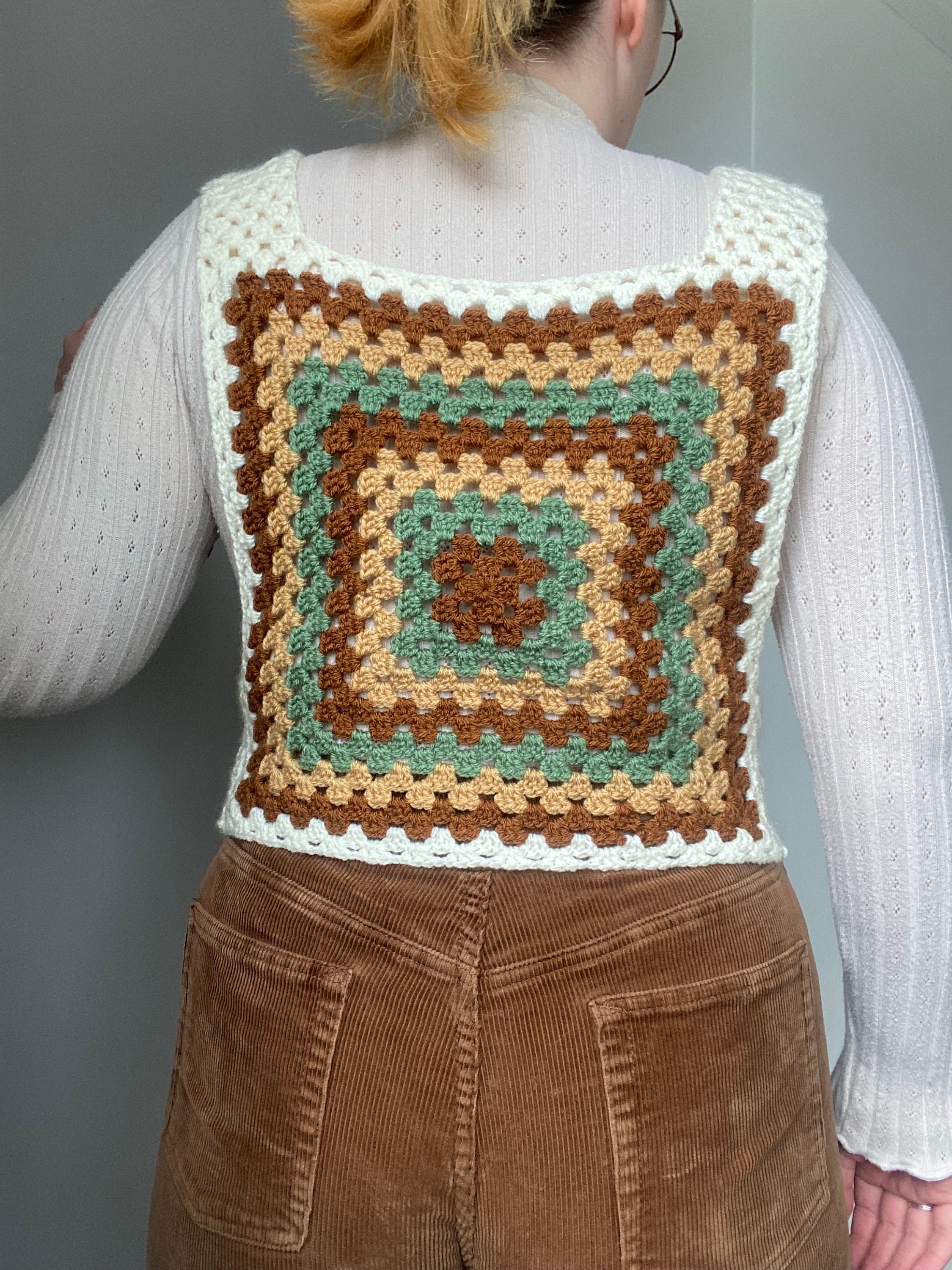 70's Style Granny Square Vest - Etsy