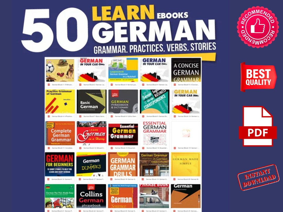 50 in 1 to Learn German Language Collection Bundles | Instant Digital ...
