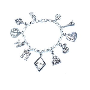 Paris France Charm Bracelet French Themed Charms - Etsy