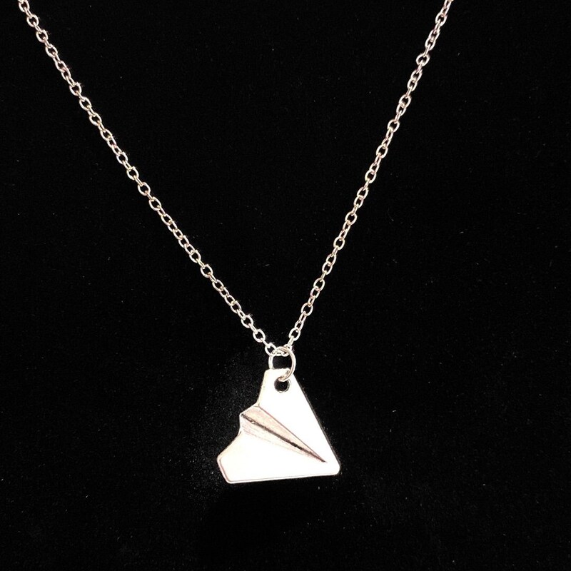 Paper Airplane Necklace - Etsy