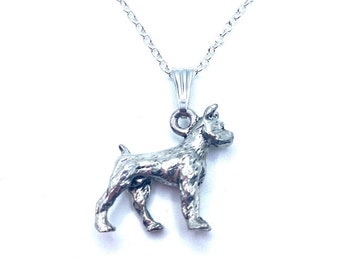 Boxer Dog Necklace Boxer Necklace Boxer Dog Charm Antique - Etsy