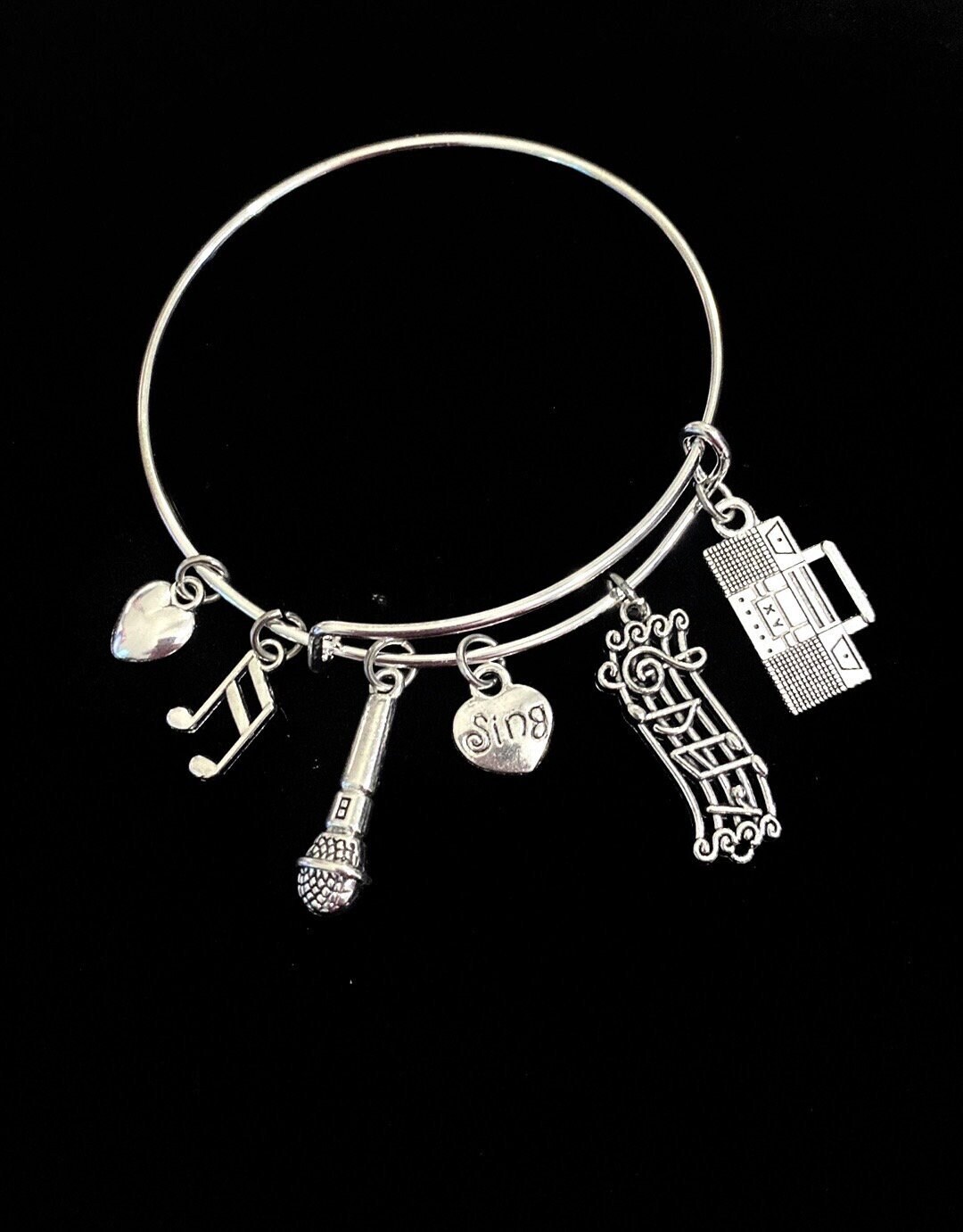 Singer Bracelet Karaoke Boom Box Music Charms May Be Personalized - Etsy