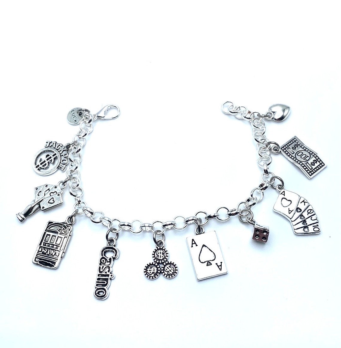 Casino Charm Bracelet Love to Gamble Jackpot - Etsy