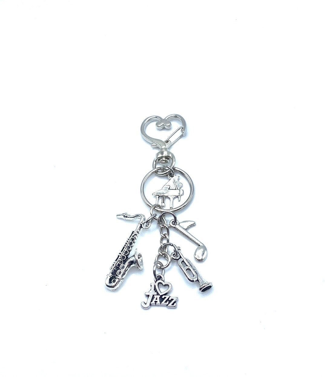 I Love Jazz Music Keychain Bag Charm - Etsy