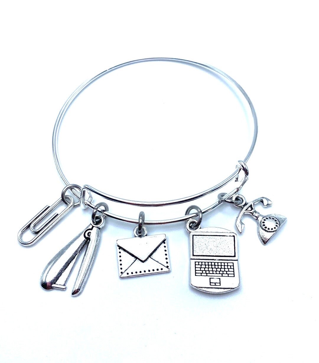 Secretary Bracelet Office Worker Charms Bangle May Be Personalized - Etsy