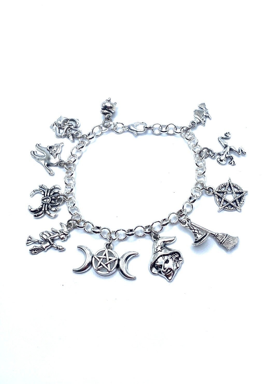Witch Charm Bracelet Halloween Charms - Etsy UK