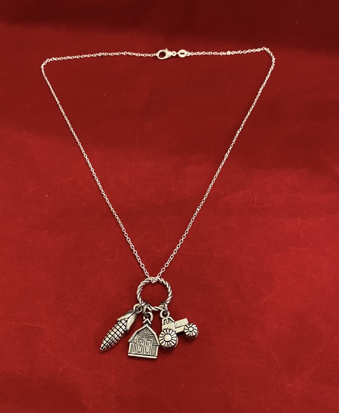 Farm Necklace Tractor Barn Corn Farming Charms - Etsy