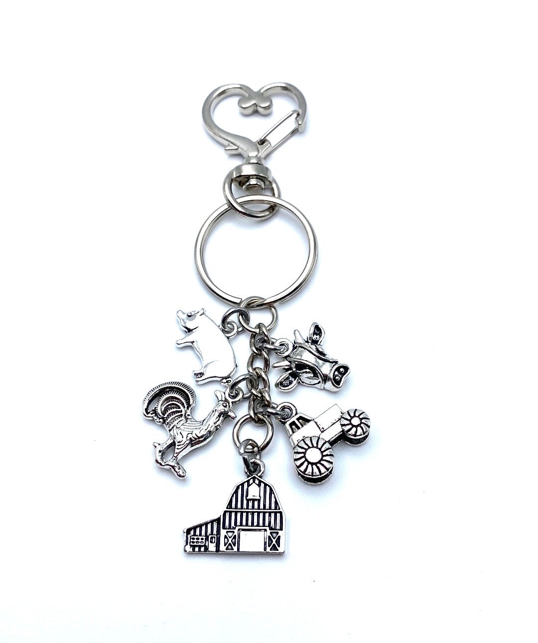 Farm Keychain Bag Charm Barn Animals Tractor Farmer Charms - Etsy