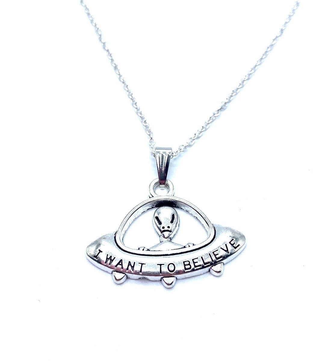 UFO Necklace Aliens Extraterrestrial May Be Personalized - Etsy