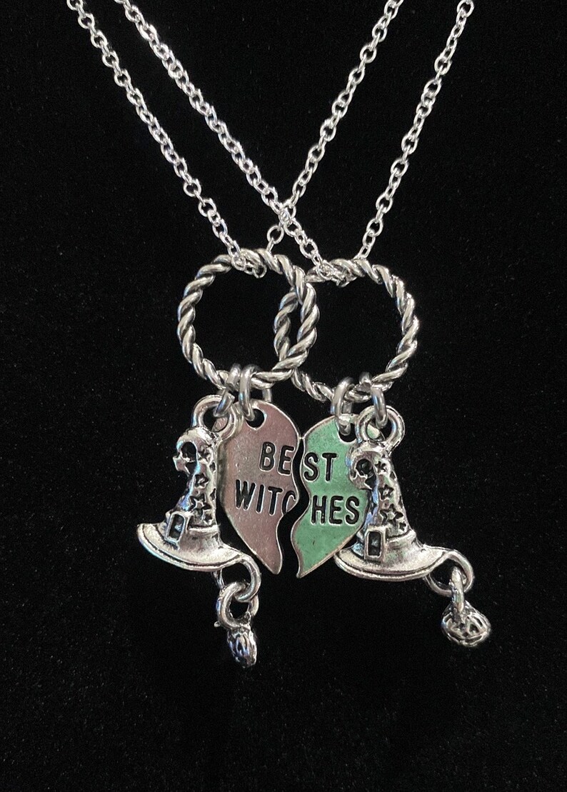 Witches Necklace Set - Silver Tone Witch Hat Charms - Etsy