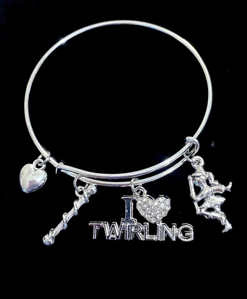 Majorette Charm Bracelet Baton Twirler I Love Twirling - Etsy