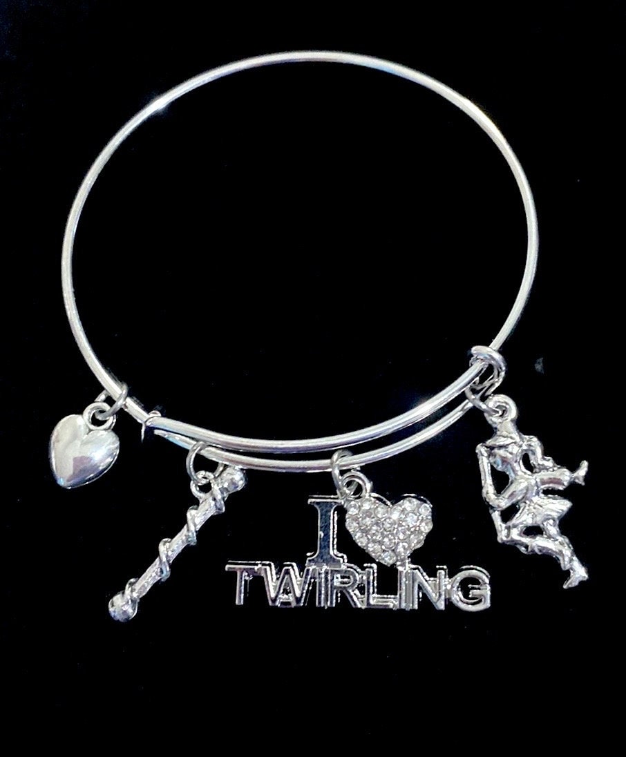 Majorette Charm Bracelet Baton Twirler I Love Twirling - Etsy