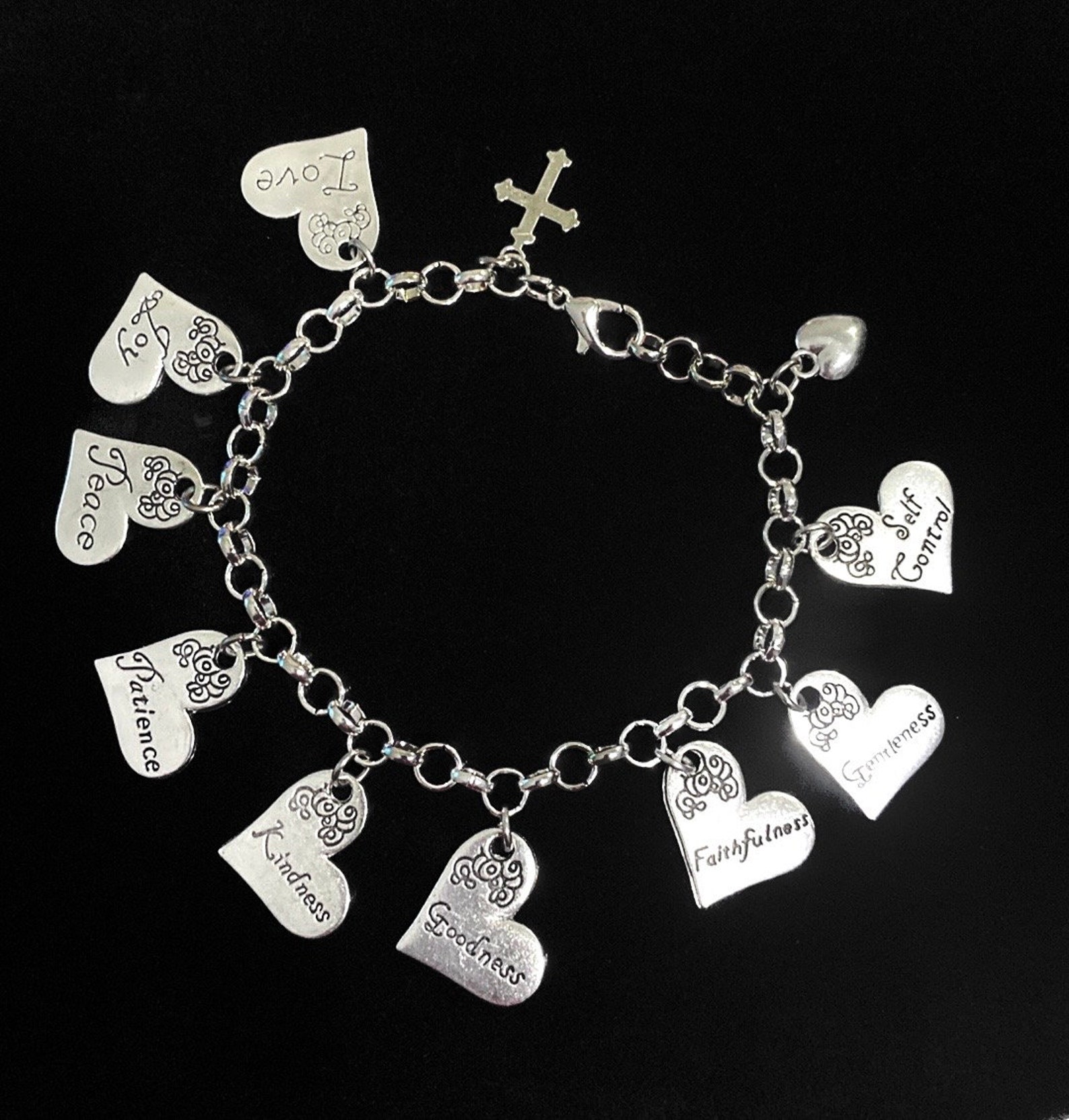Fruit of the Spirit Christian Charm Bracelet Religious - Etsy