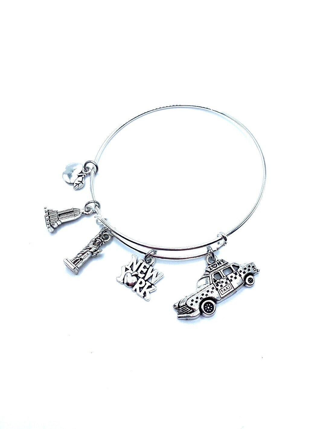 New York City Charm Bracelet Statue of Liberty Taxi Cab Apple - Etsy