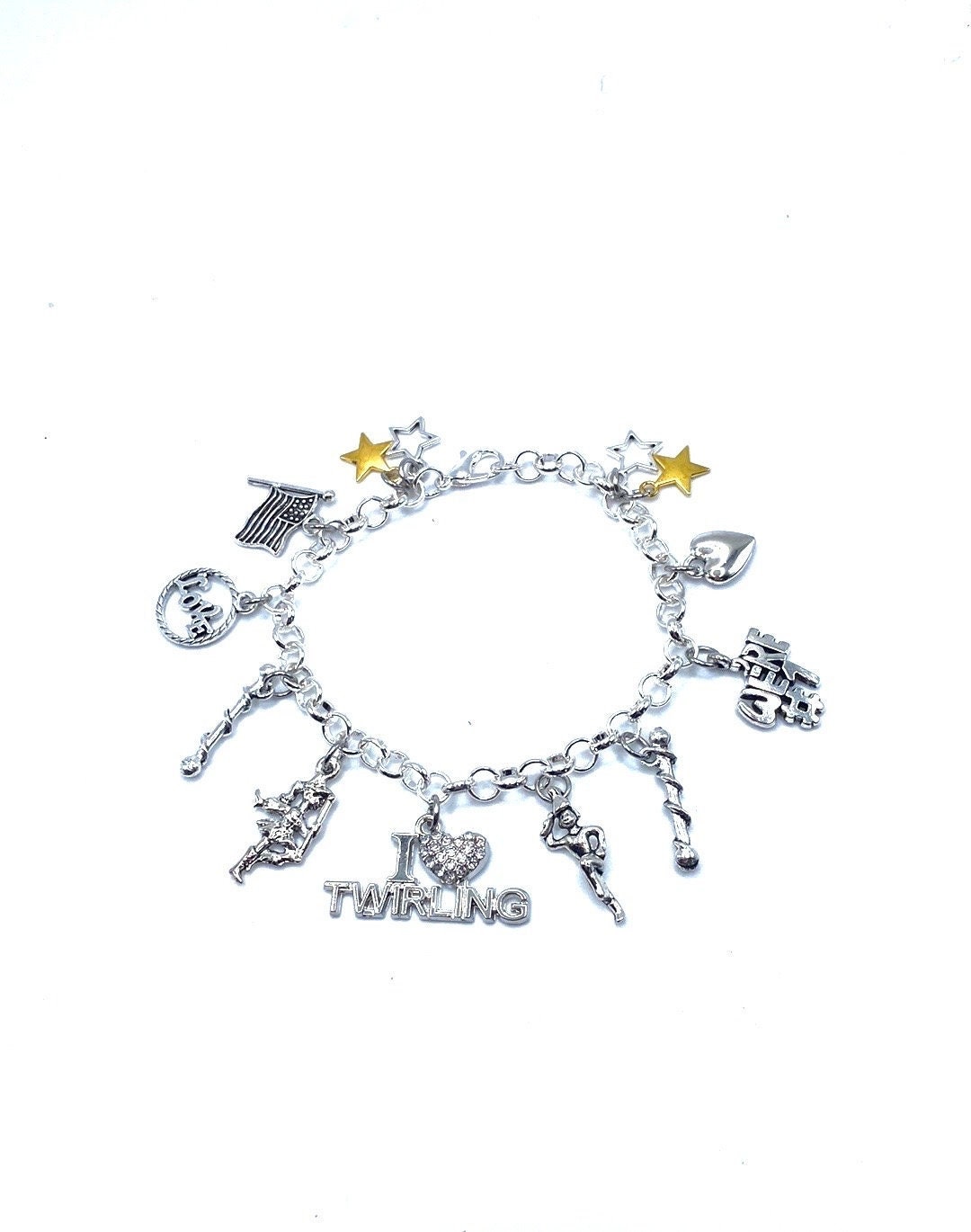 Majorette Charm Bracelet Baton Twirler Love Twirling - Etsy