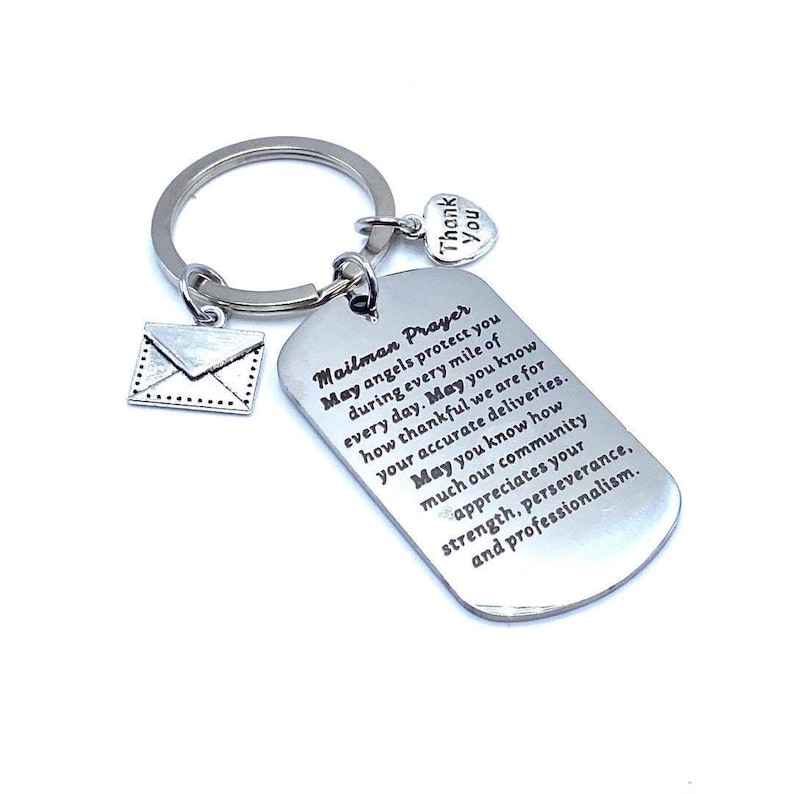 Mailman Prayer Keychain Bag Charm Mail Carrier Gift - Etsy