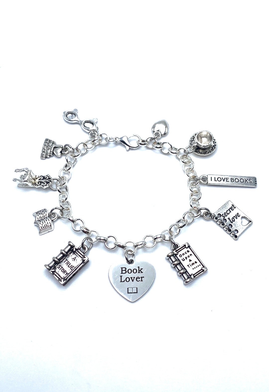 Book Lover Charm Bracelet Love to Read Avid Reader Book Club Reading ...