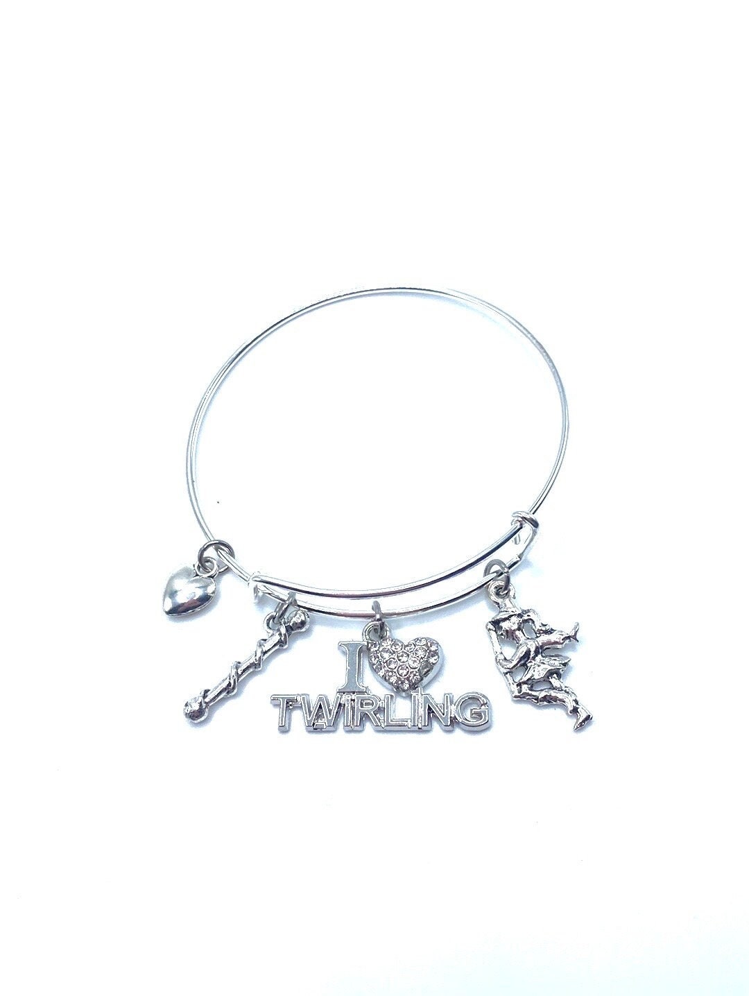 Majorette Charm Bracelet Baton Twirler I Love Twirling - Etsy