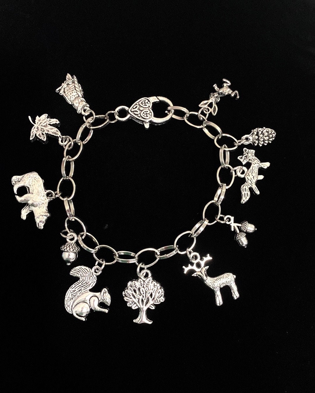 Woodland Theme Wildlife Animals Charm Bracelet Nature - Etsy