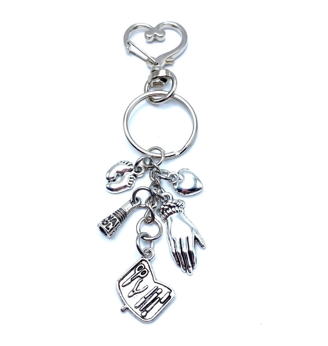Nail Technician Keychain Purse Charm Manicurist Salon - Etsy