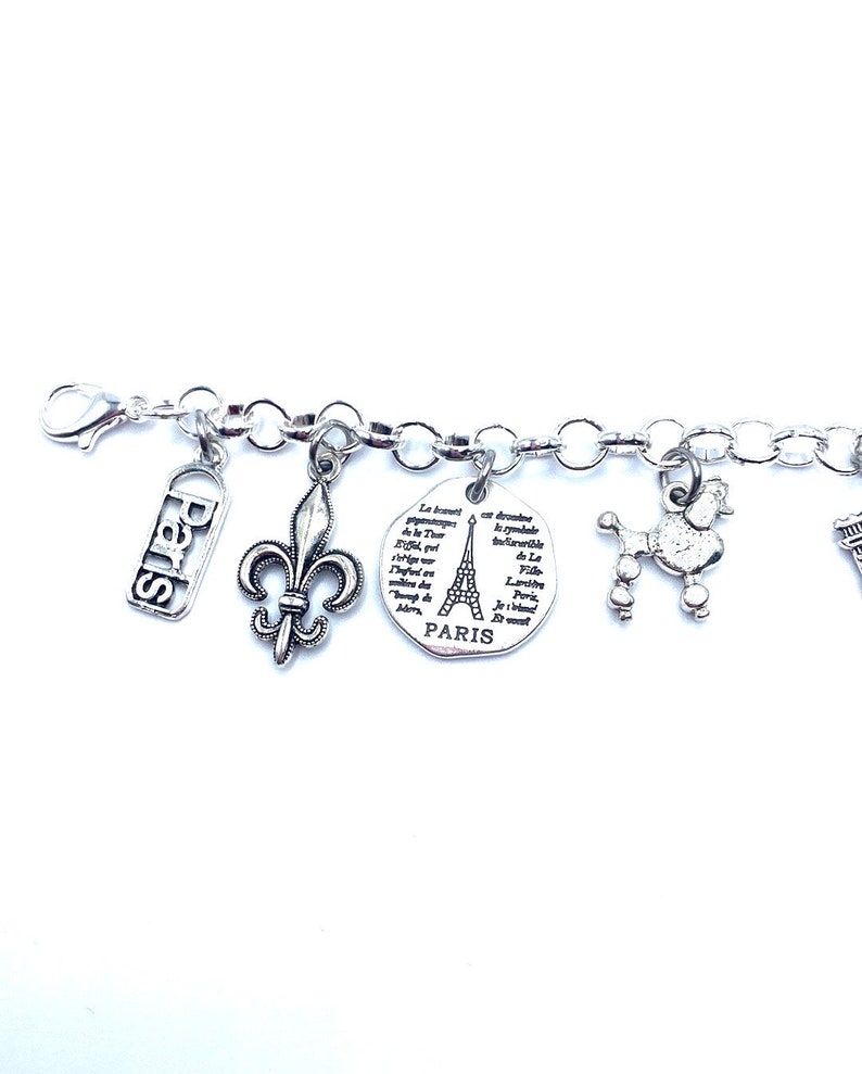 Paris France Charm Bracelet French Themed Charms - Etsy