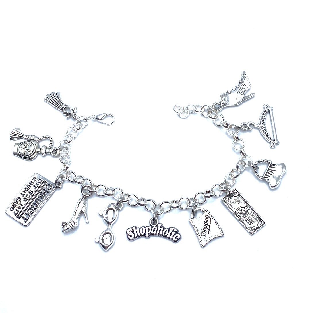 Shopaholic Charm Bracelet Shopping Themed Love to Shop - Etsy