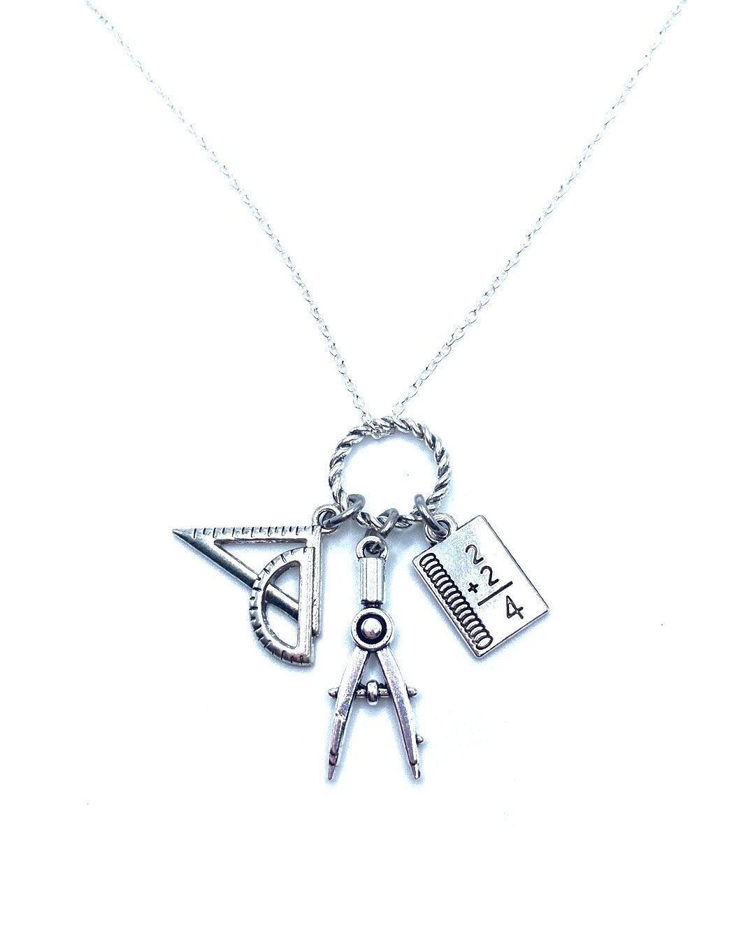 Math Teacher Necklace Mathematics Theme Charms - Etsy