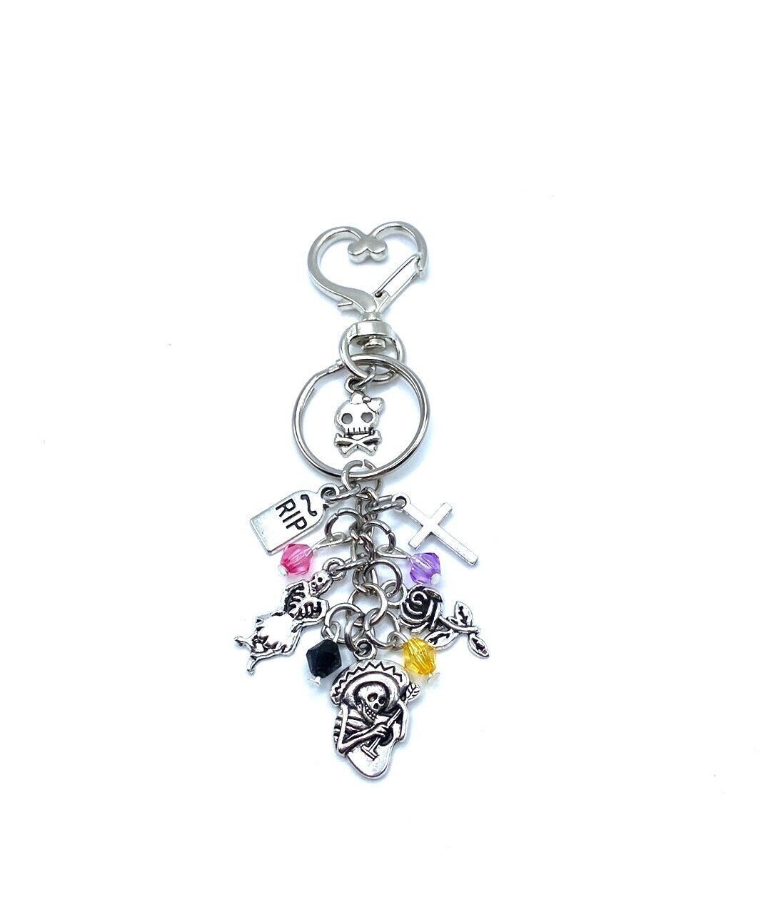 Day of the Dead Keychain Bag Charm - Etsy