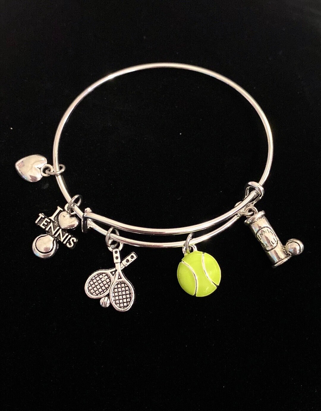 Tennis Charm Bracelet Balls Racket Charms May Be Personalized - Etsy