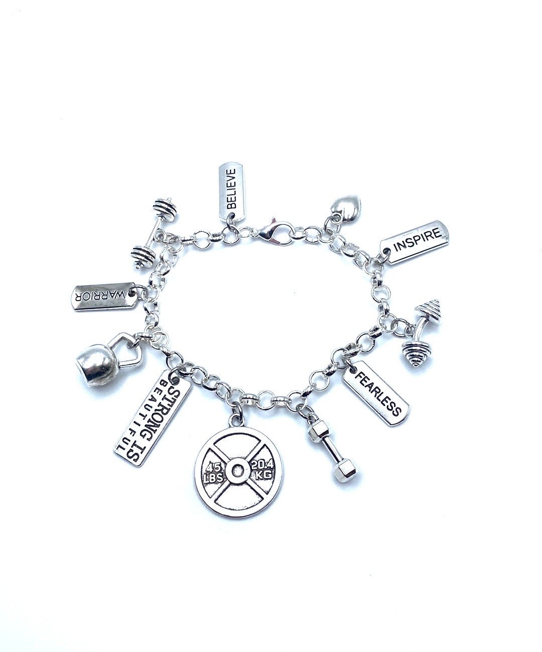 Physical Fitness Charm Bracelet Personal Trainer Weight Lifting Gym ...