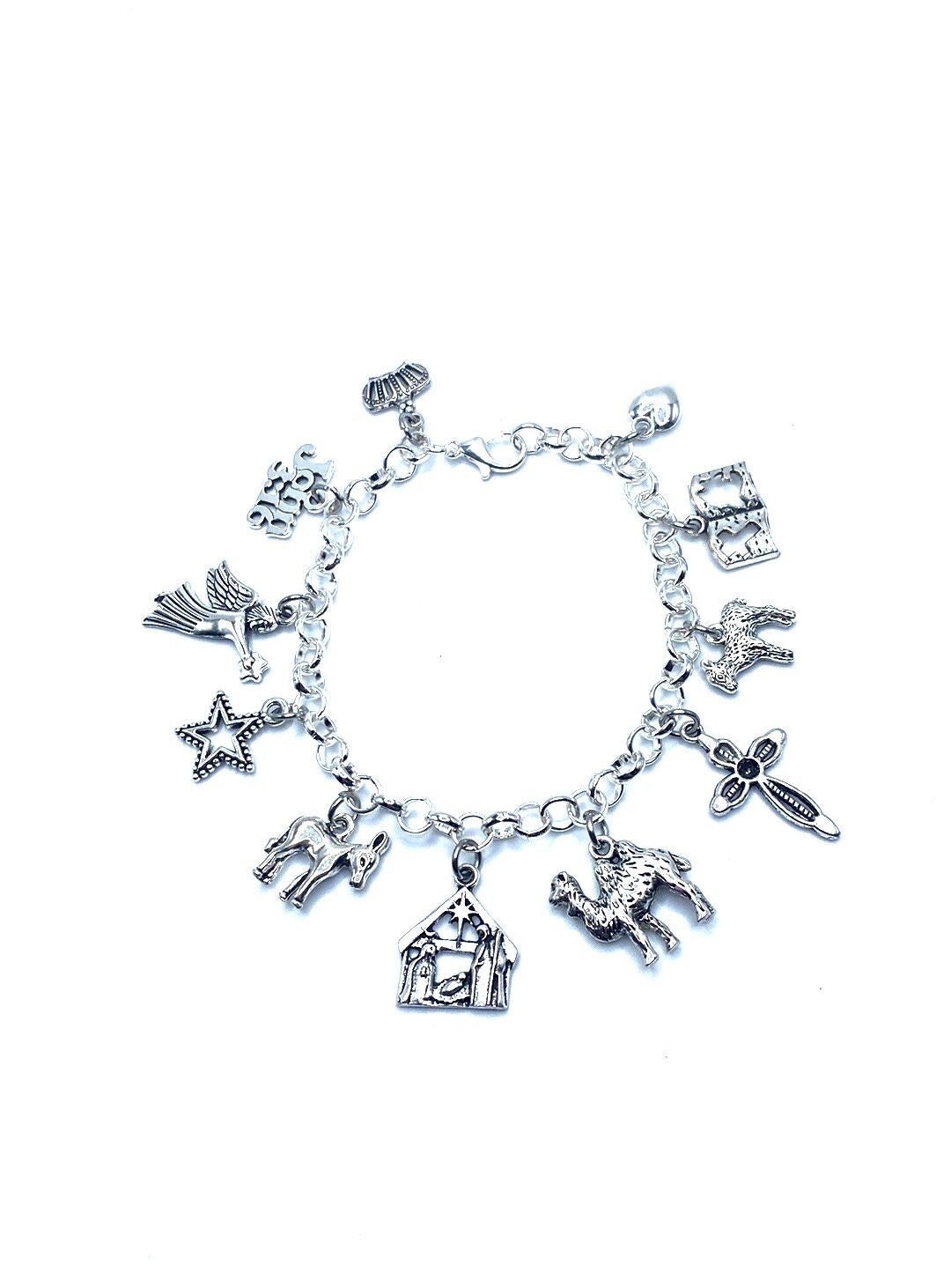 Nativity Scene Charm Bracelet Religious Christmas Jesus - Etsy