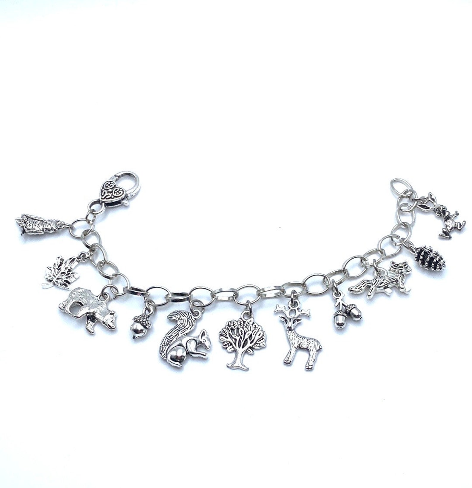 Woodland Theme Wildlife Animals Charm Bracelet Nature - Etsy