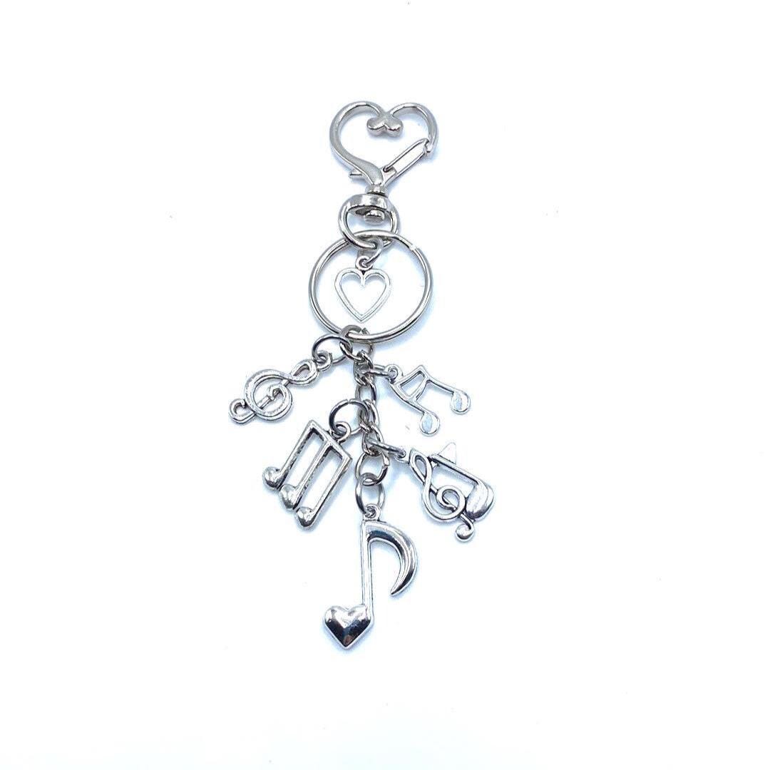 Musical Note Keychain Bag Charm - Etsy