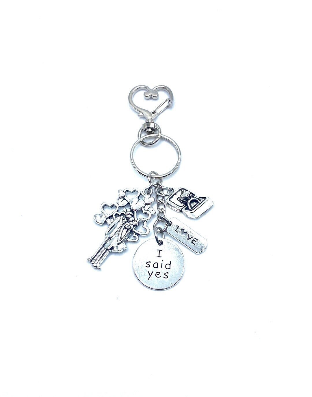 I Said Yes Engagement Keychain Bag Charm - Etsy