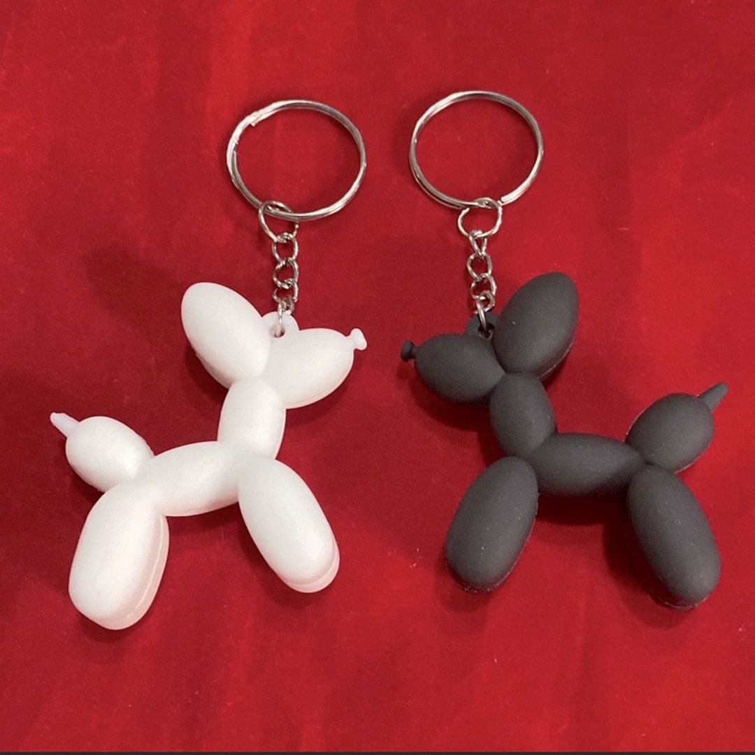 Balloon Dog Keychains Set of 2 Black White Best Friends His Hers - Etsy