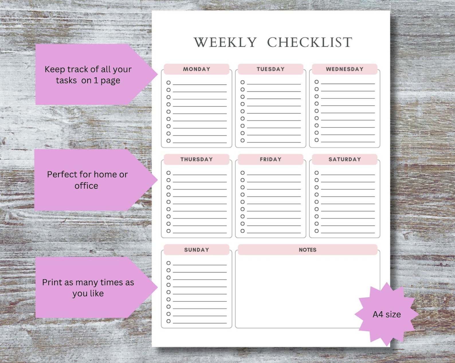 Minimalist Weekly To-do List Printable, Digital Task Tracker, Weekly ...