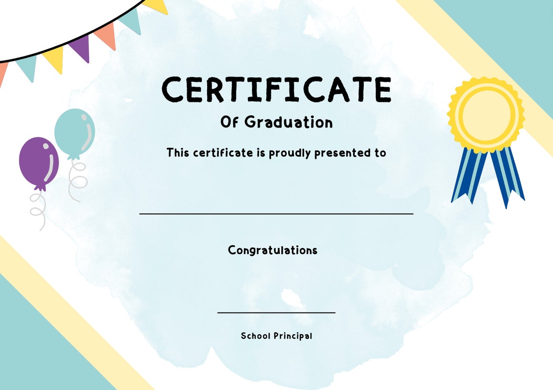 Printable Kids Education Certs, School Graduation Certificates ...