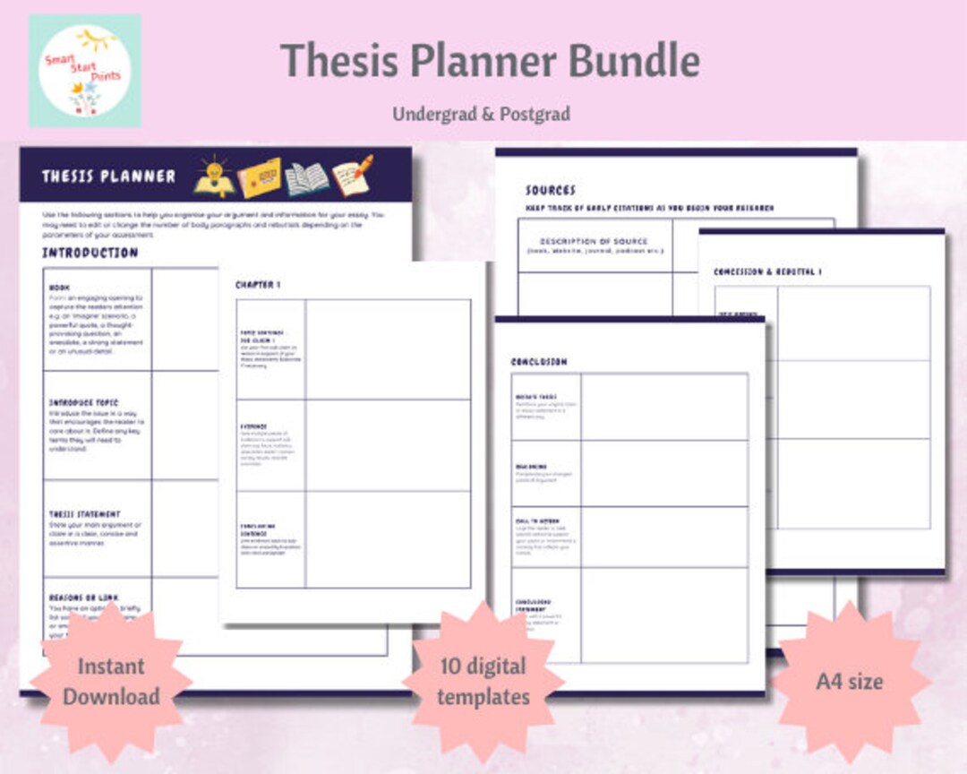 Thesis Essay Planner Template, College Essay, Student Study Guides ...