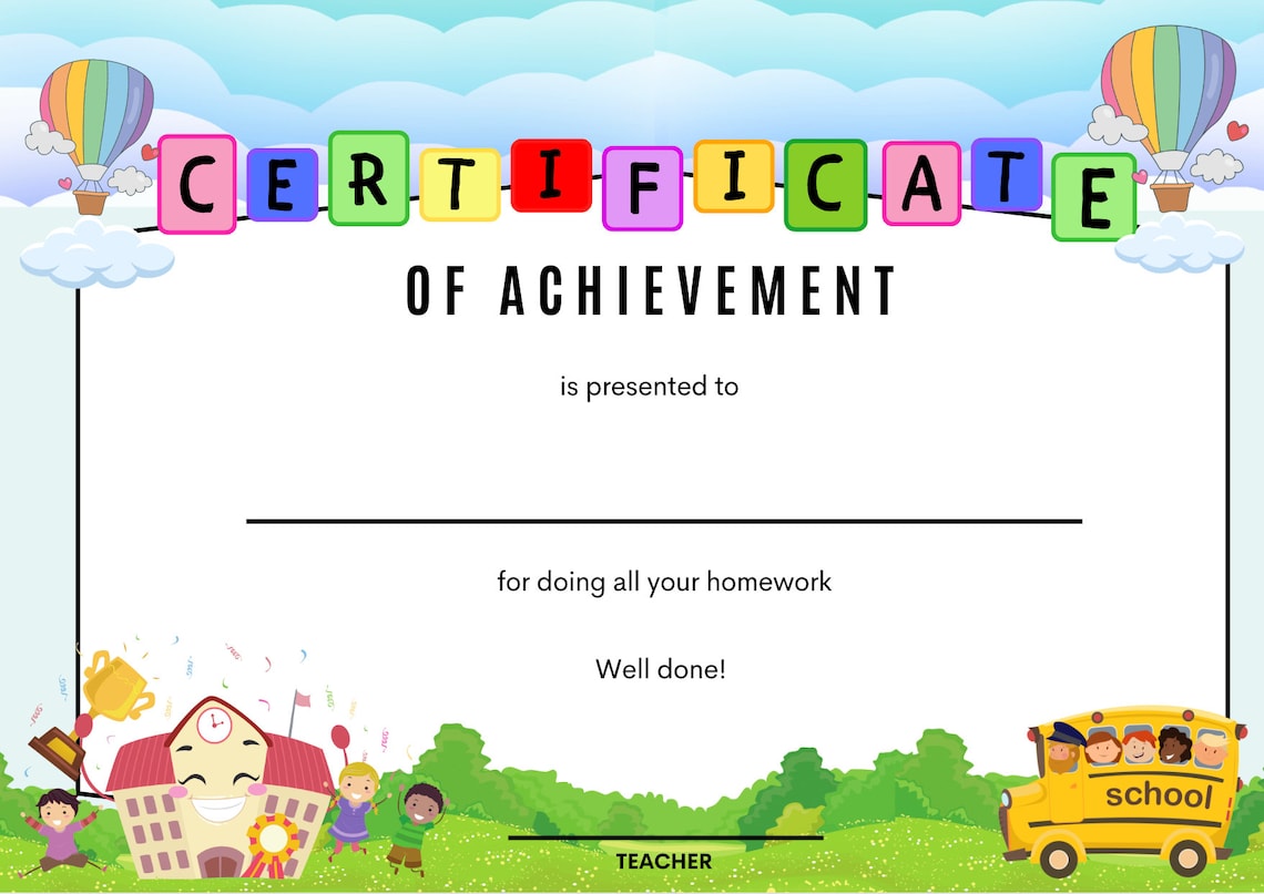 Printable Kids Education Certs, School Graduation Certificates ...
