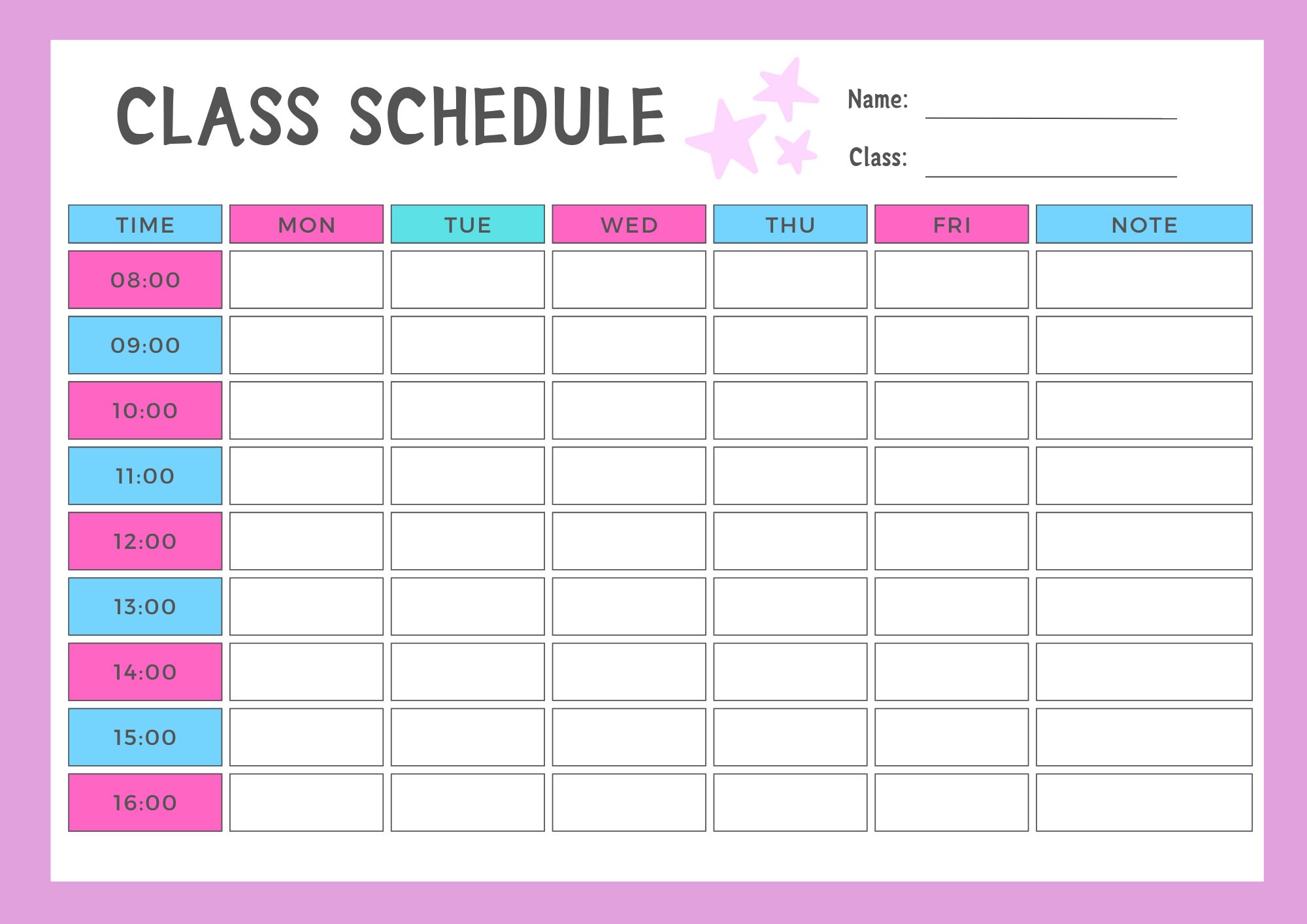 Printable Student & Teacher Weekly Planner, Class Schedule, Homeschool ...