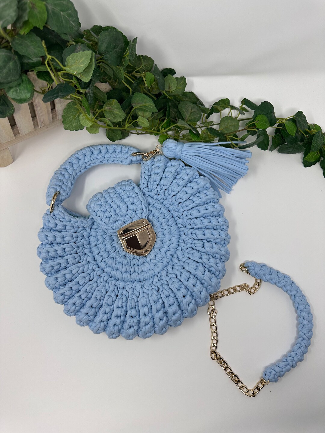 Bag/handmade Bag/hand Woven Bag/crochet Bag/knitted Bag/white Bag/black ...